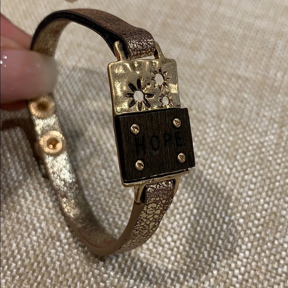 Tilly's | Jewelry | Hope On Gold Band Snap Closure Bracelet | Poshmark